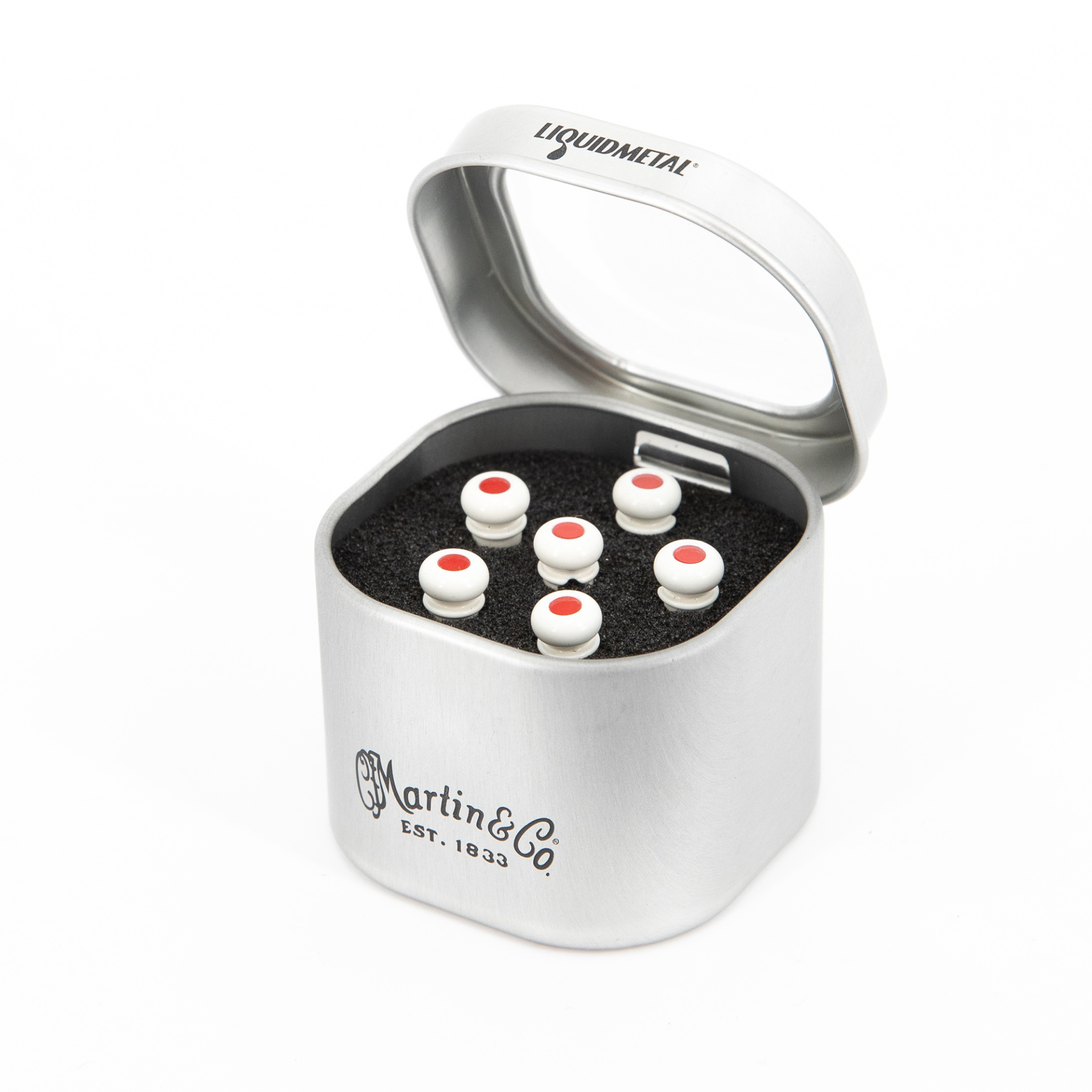 MARTIN GUITARS Pin Set, Liquid Metal, Bone w/ Red, Tin | 73748